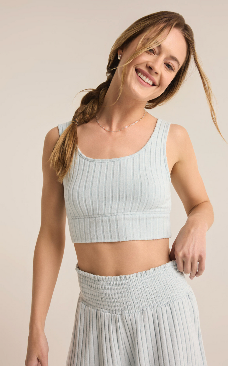 Zoe Rib Tank Bra Snowflake Blue – Romantiques